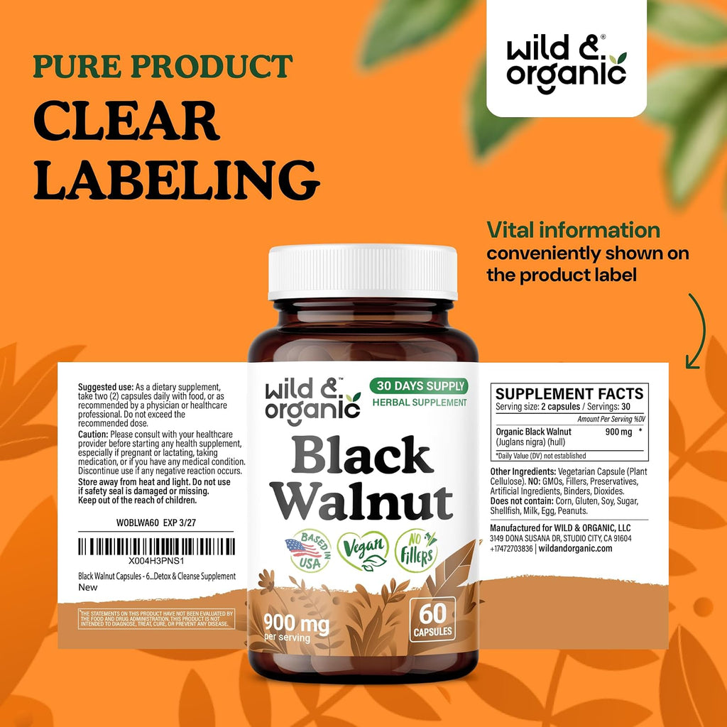 Black Walnut capsules for body cleanse