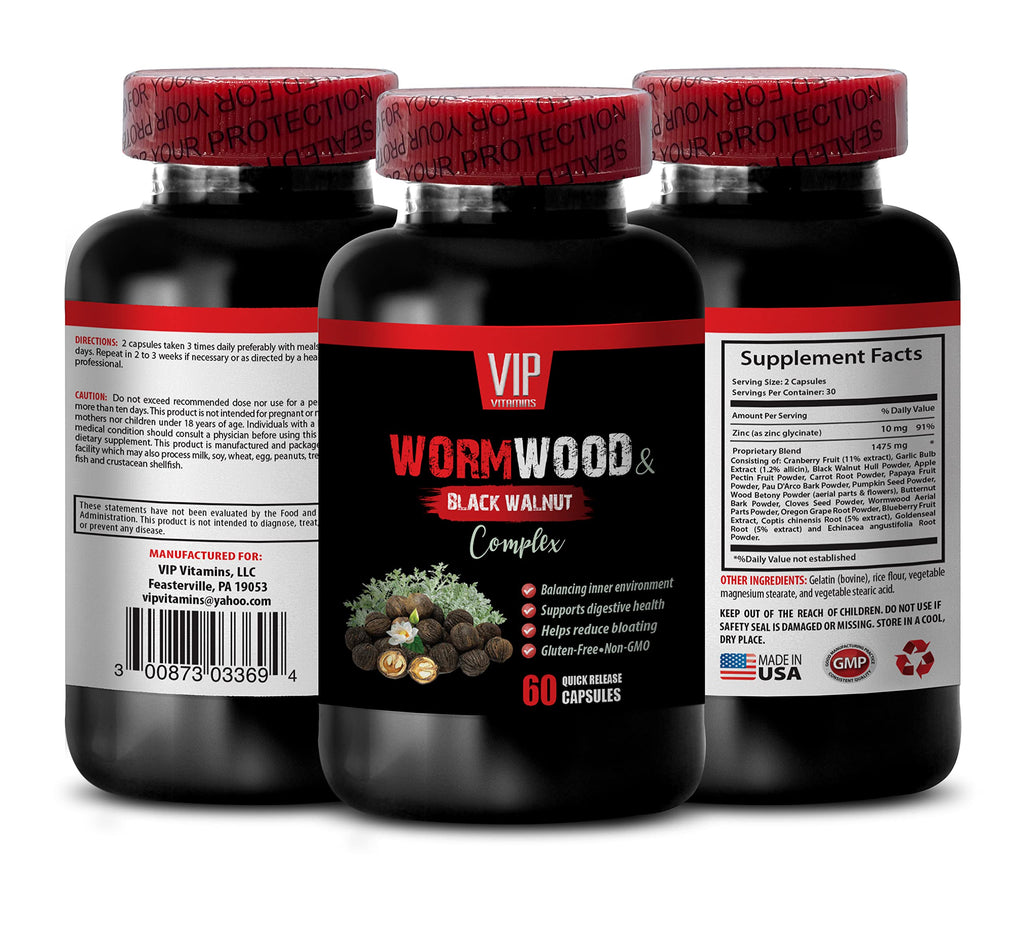 Black walnut garlic supplement capsules