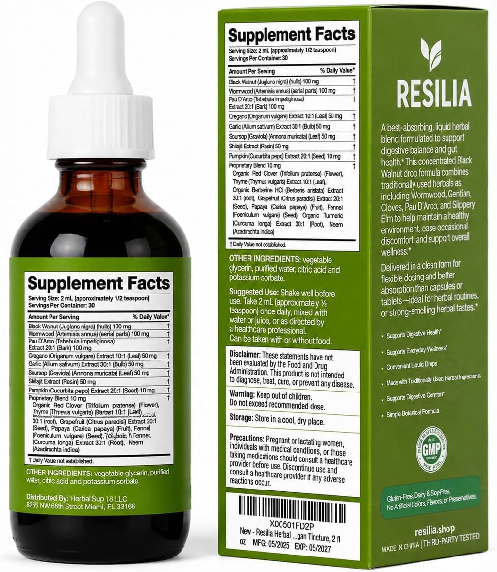 Black walnut wormwood detox formula
