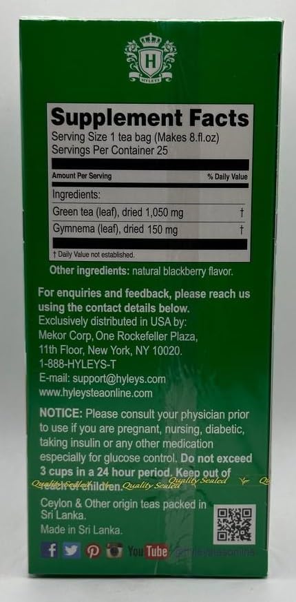 Blackberry flavoured green tea extract