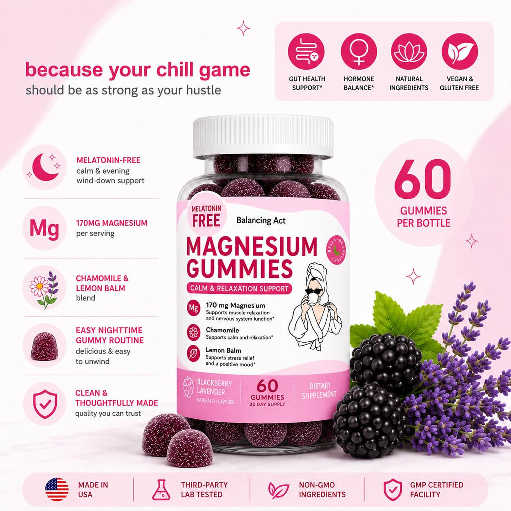 Blackberry lavender magnesium supplement for stress relief