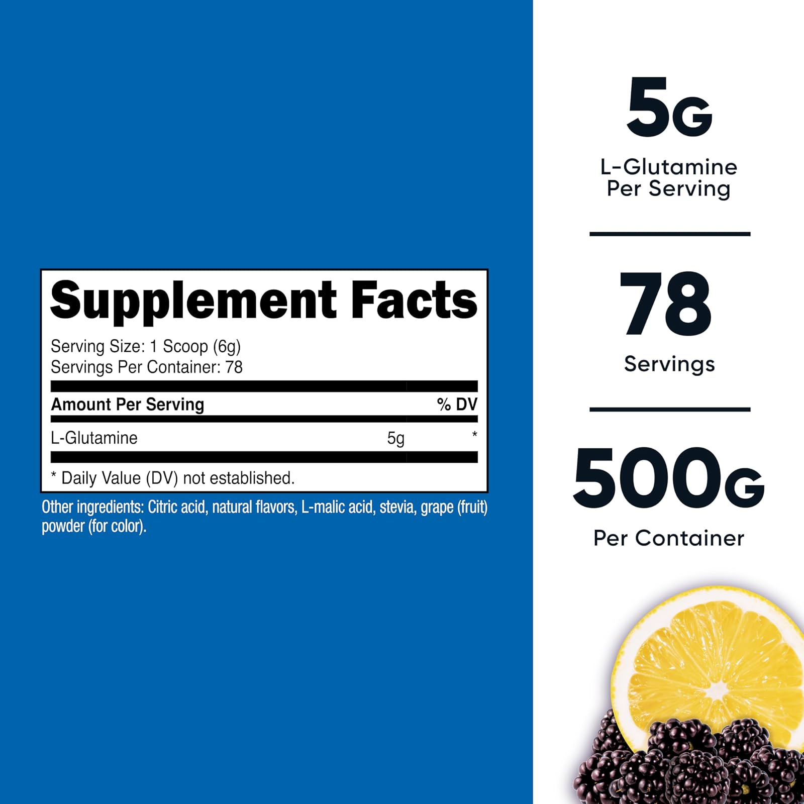 blackberry lemonade flavoured l-glutamine