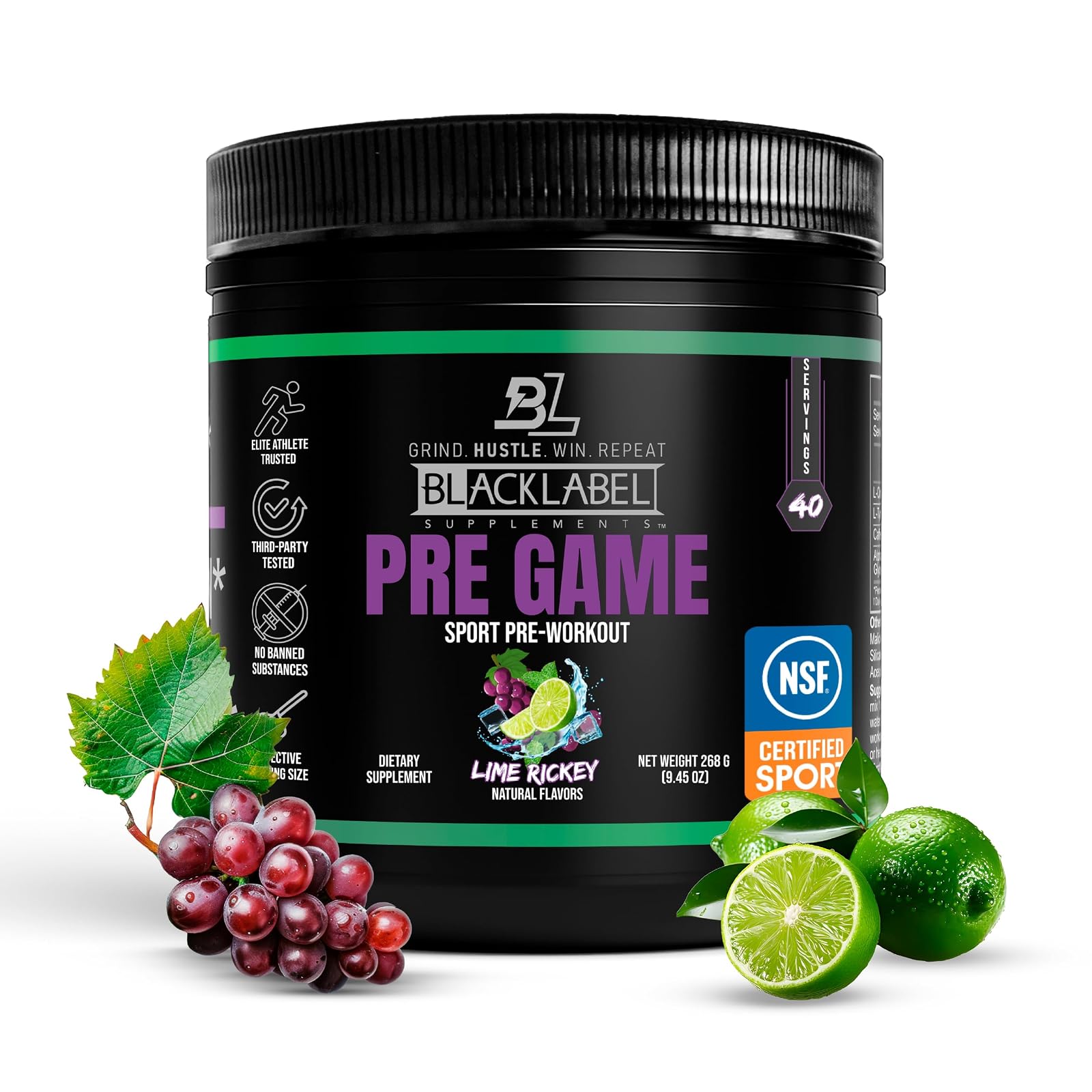 Blacklabel pre-workout lime rickey flavour