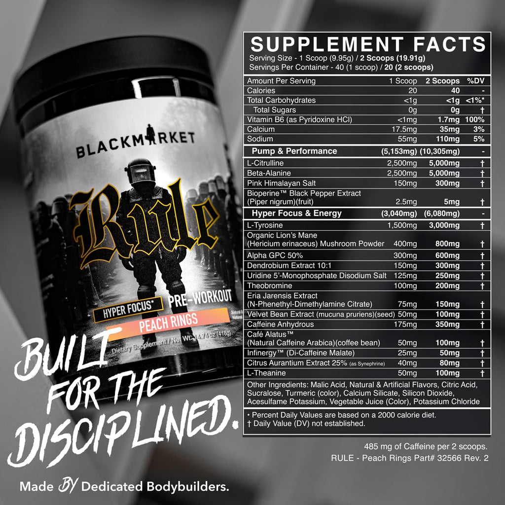 BLACKMARKET pre-workout for energy and focus