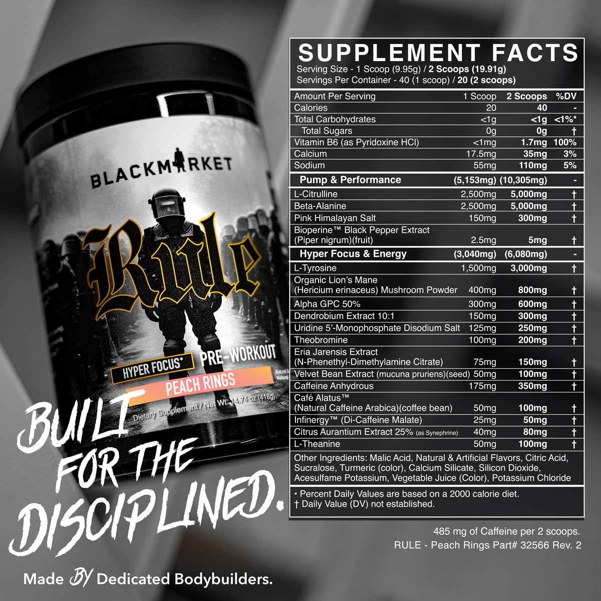 BLACKMARKET pre-workout for energy and focus