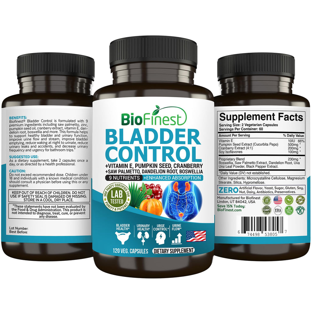 Bladder control supplement for men