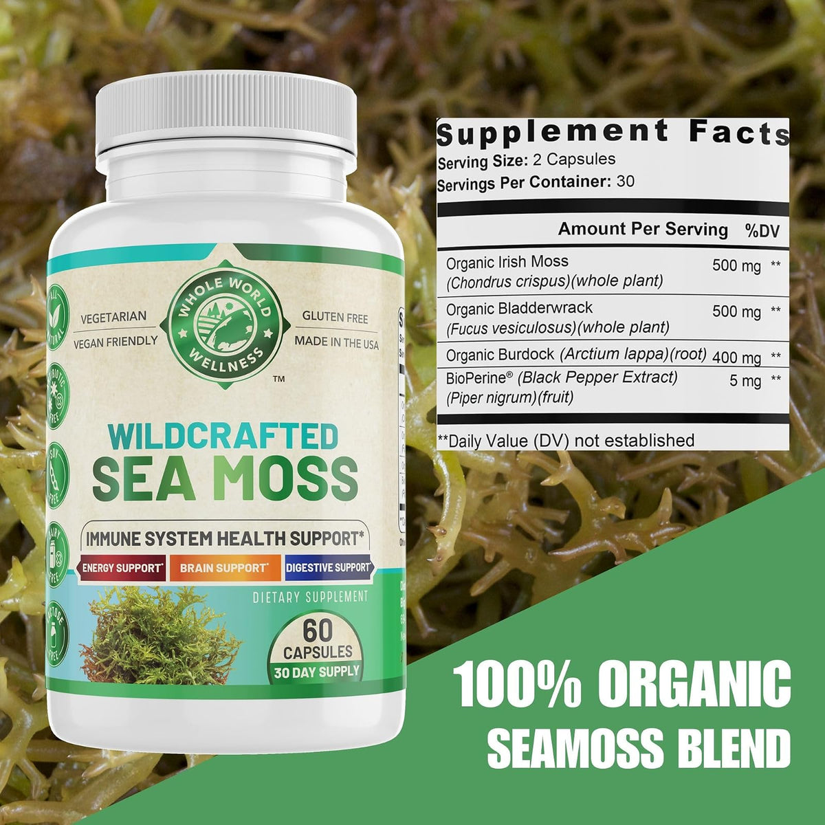 Bladderwrack and burdock root blend