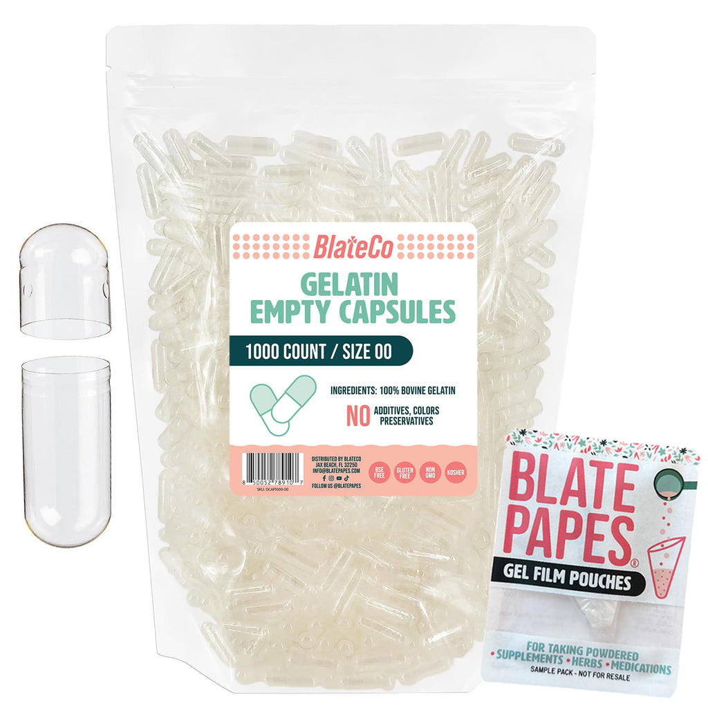BlateCo clear gelatin capsules