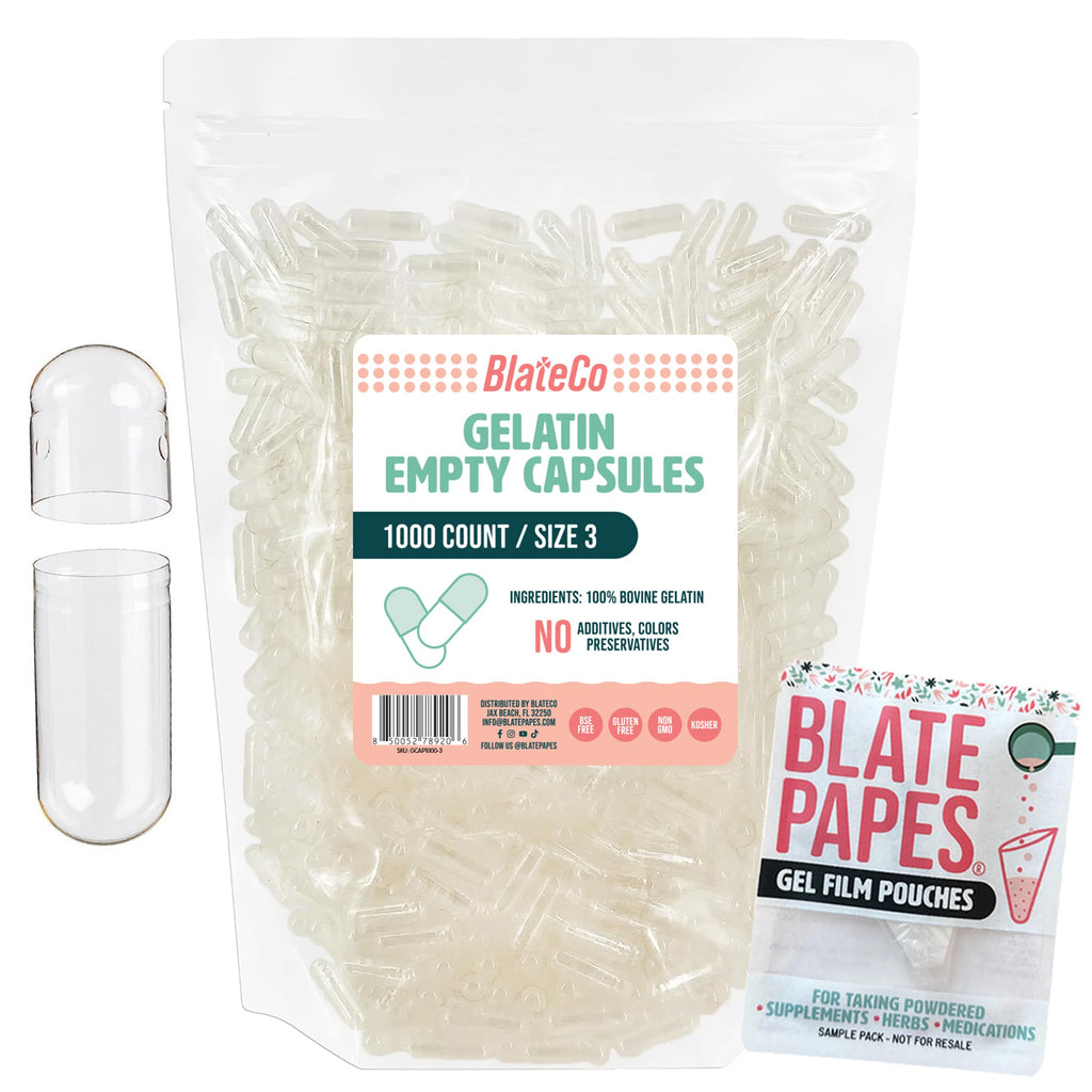 BlateCo clear gelatin capsules