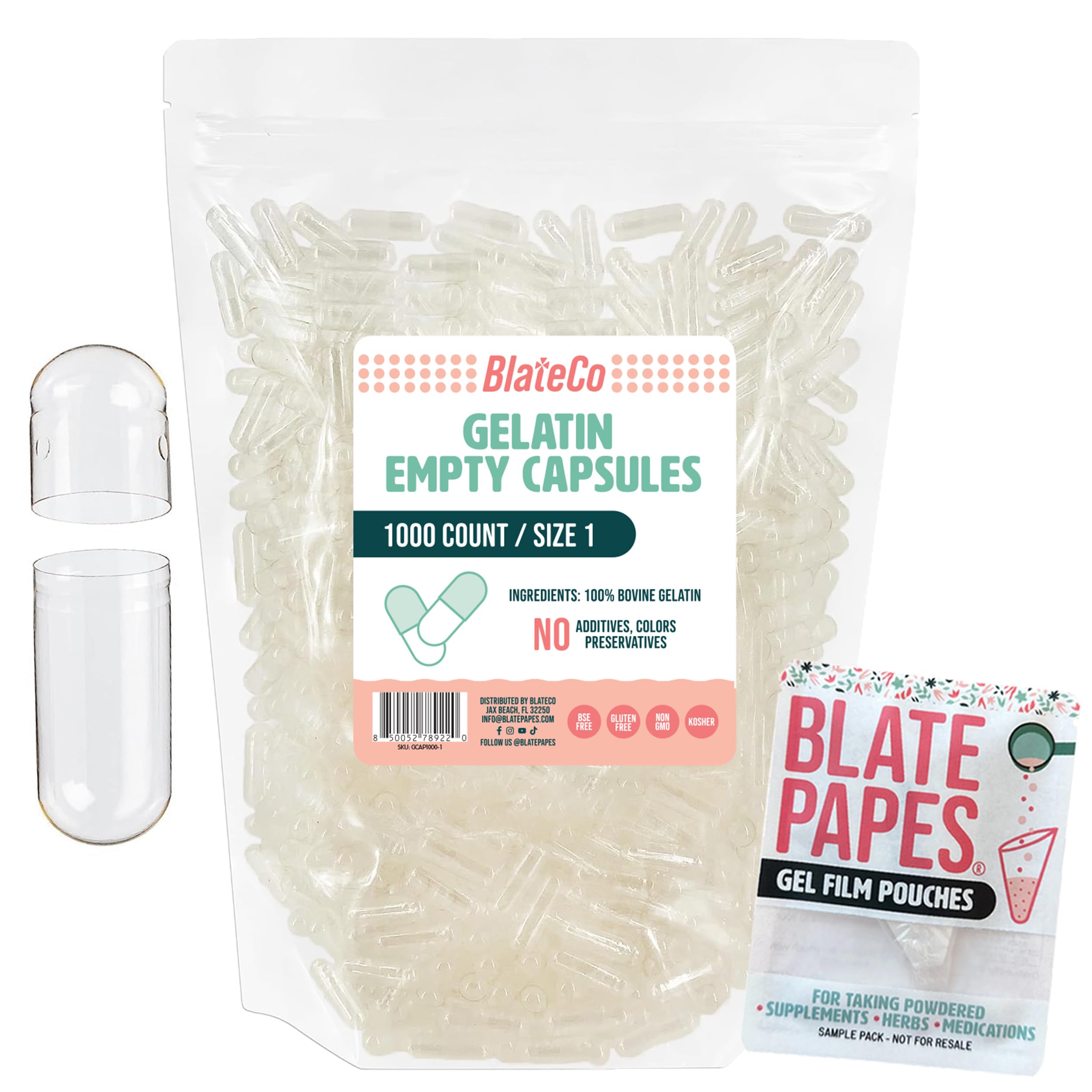 BlateCo empty gelatin capsules