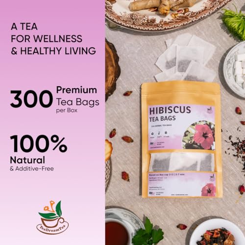 Bleach-free hibiscus herbal tea bags