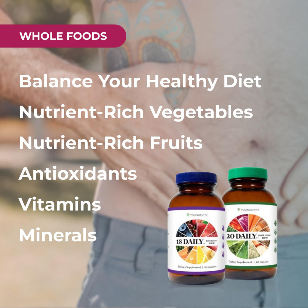 Blend of 18 fruits and 20 veggies