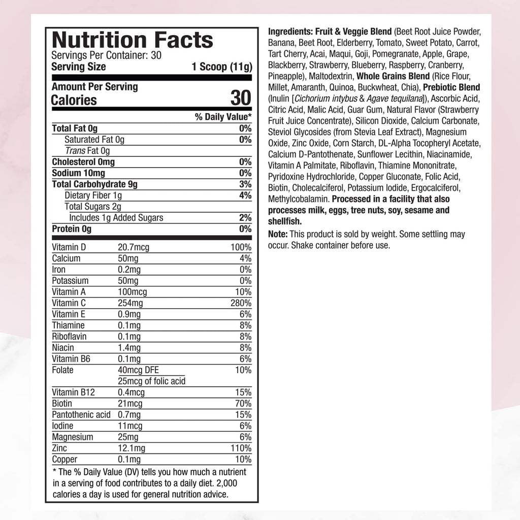 blend of 19 fruits and vegetables