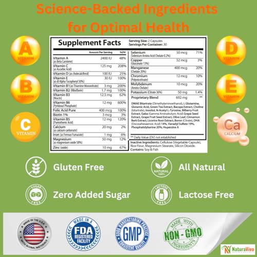 Blended vitamin and mineral focus aid