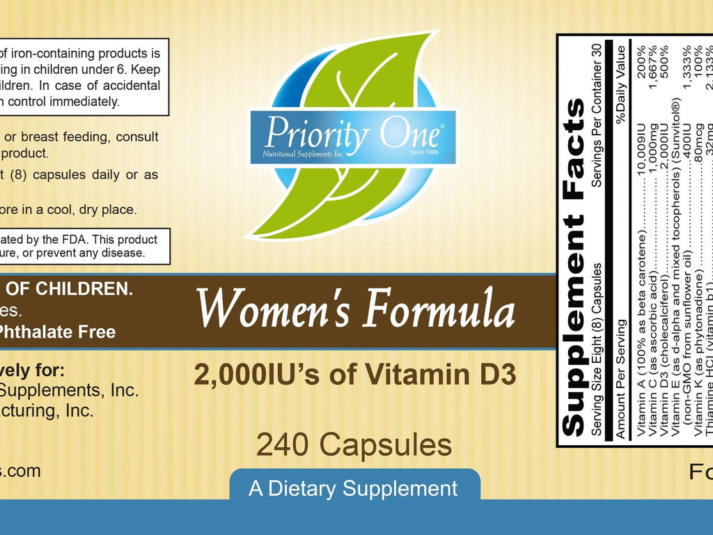 Blended vitamin and mineral support for women