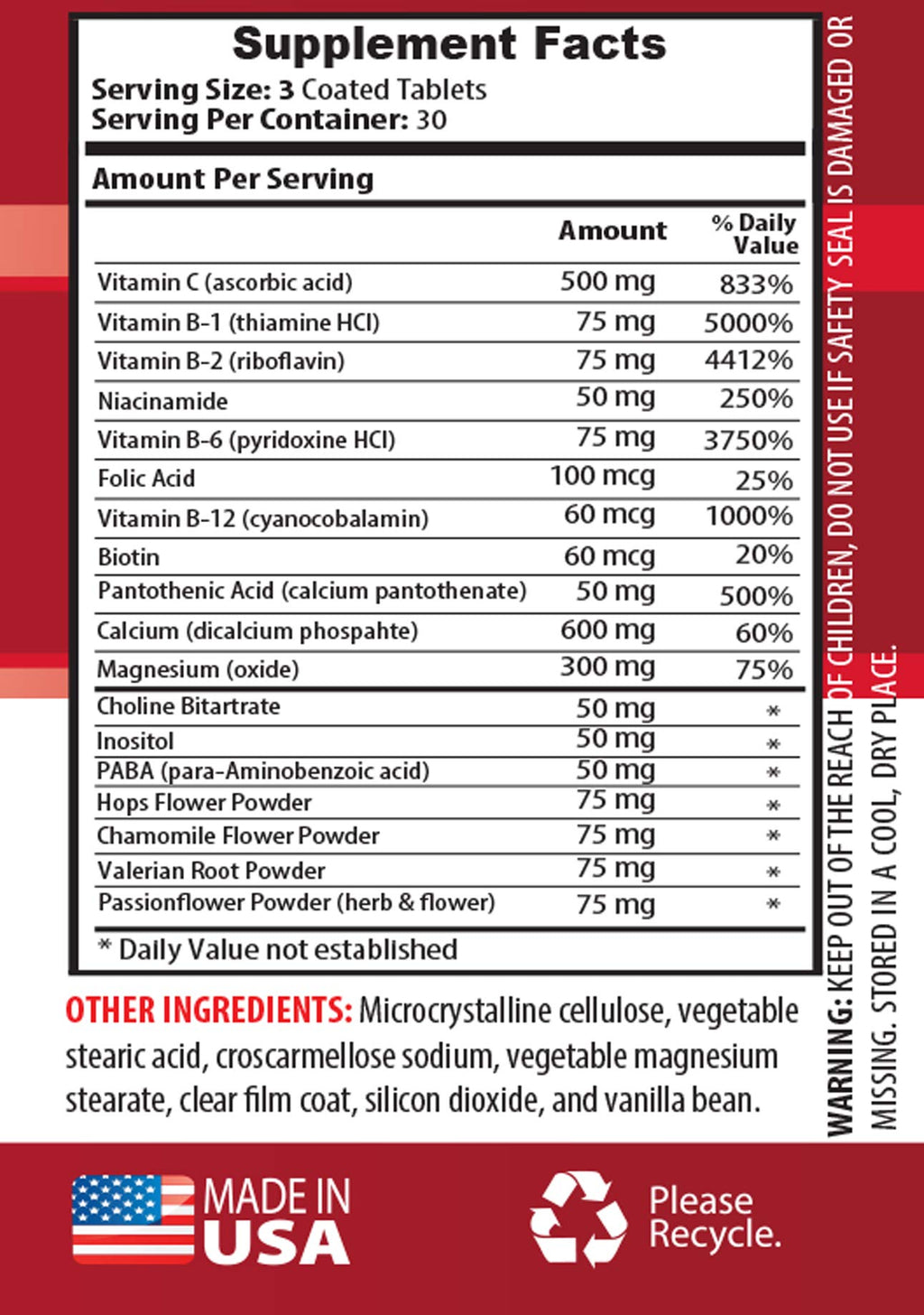 blended vitamin and mineral support