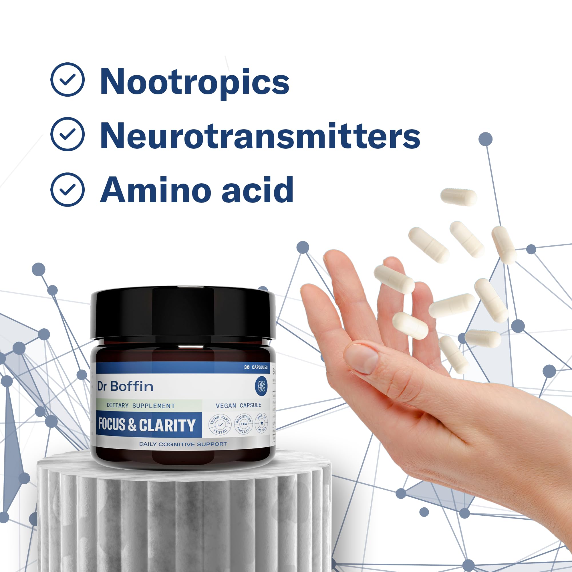 Blended vitamin capsules for brain health