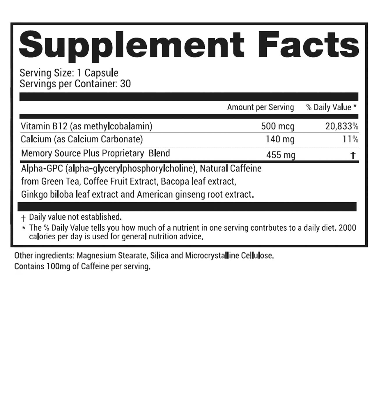 Blended vitamin capsules for mental clarity