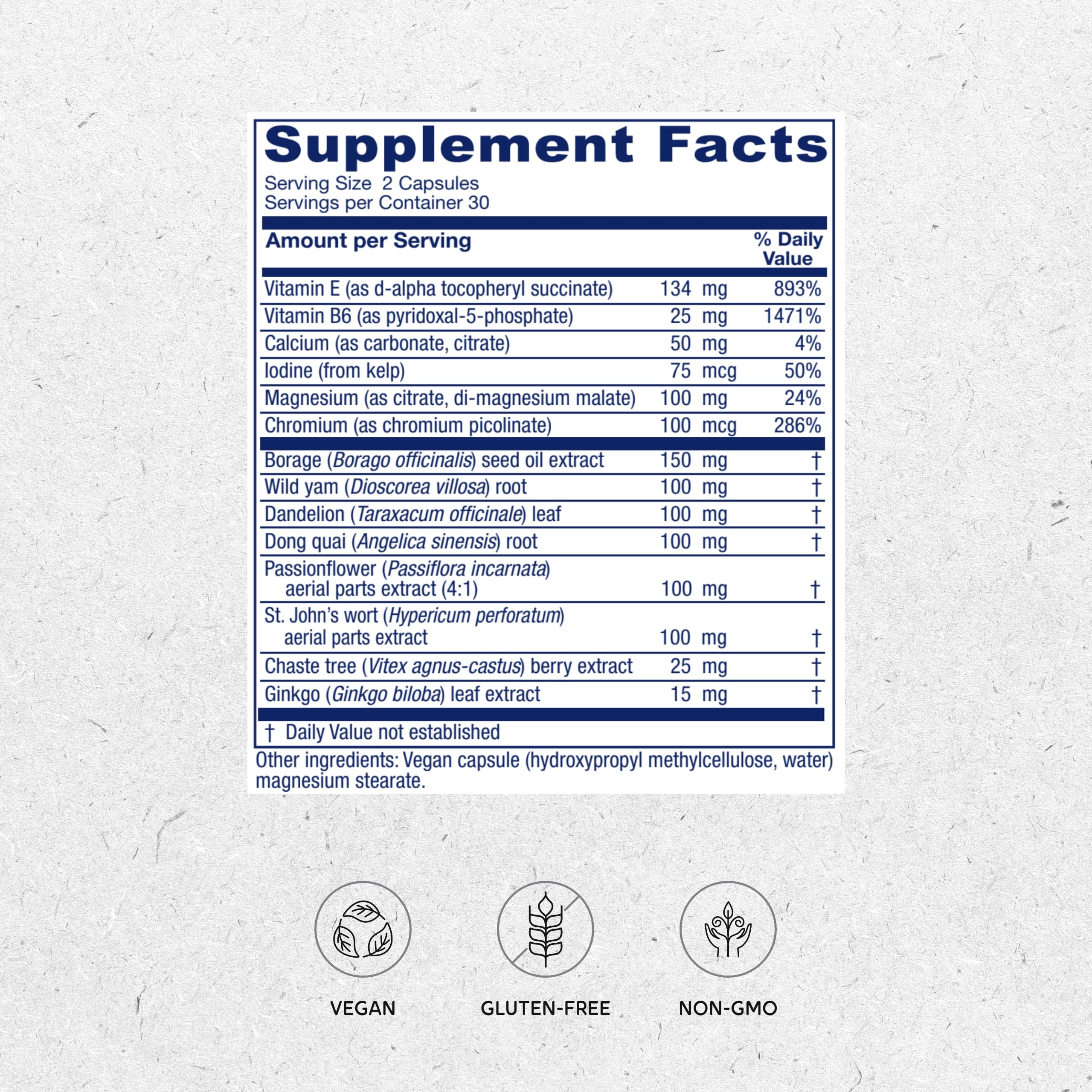 blended vitamin capsules for PMS relief