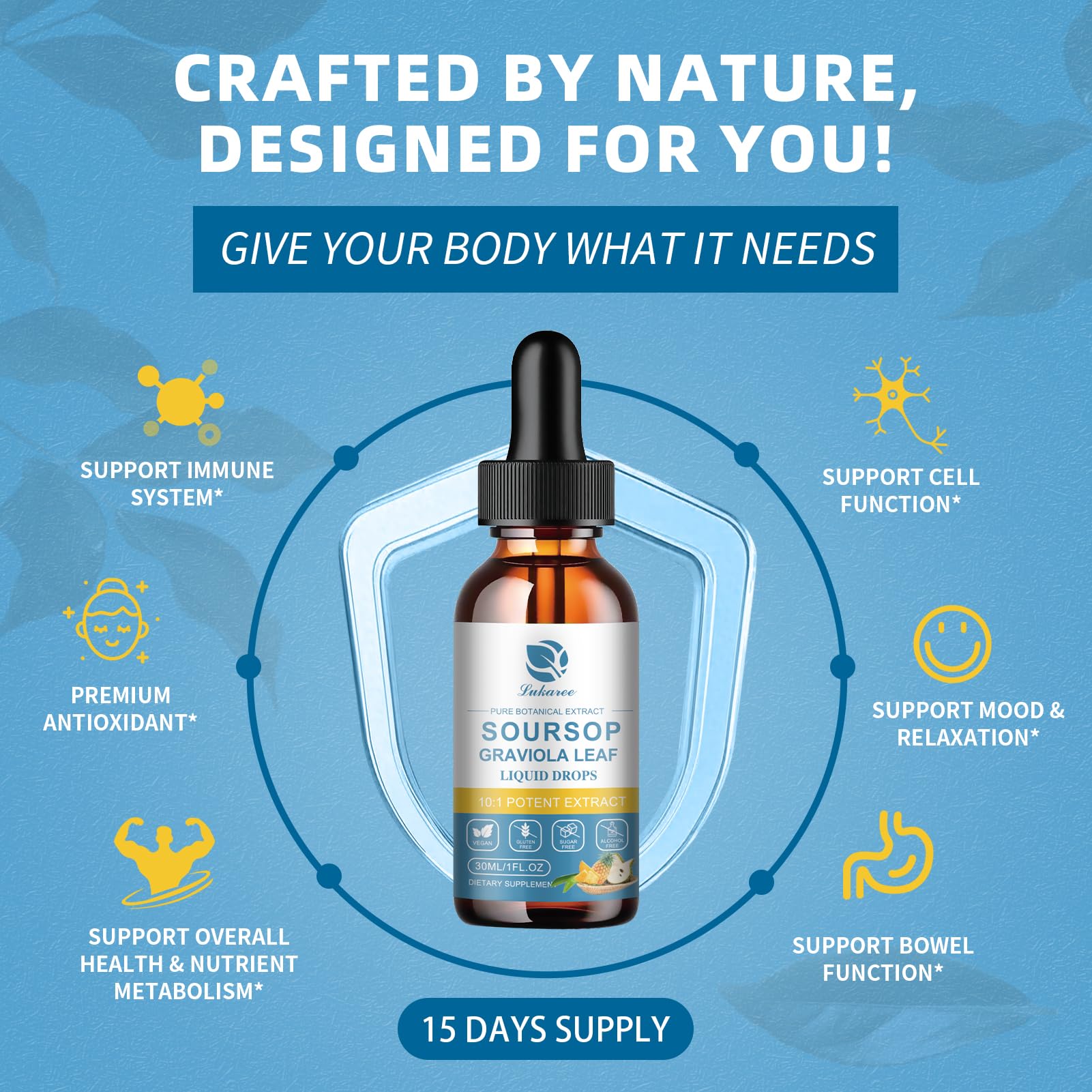 Blended vitamin drops for daily wellness