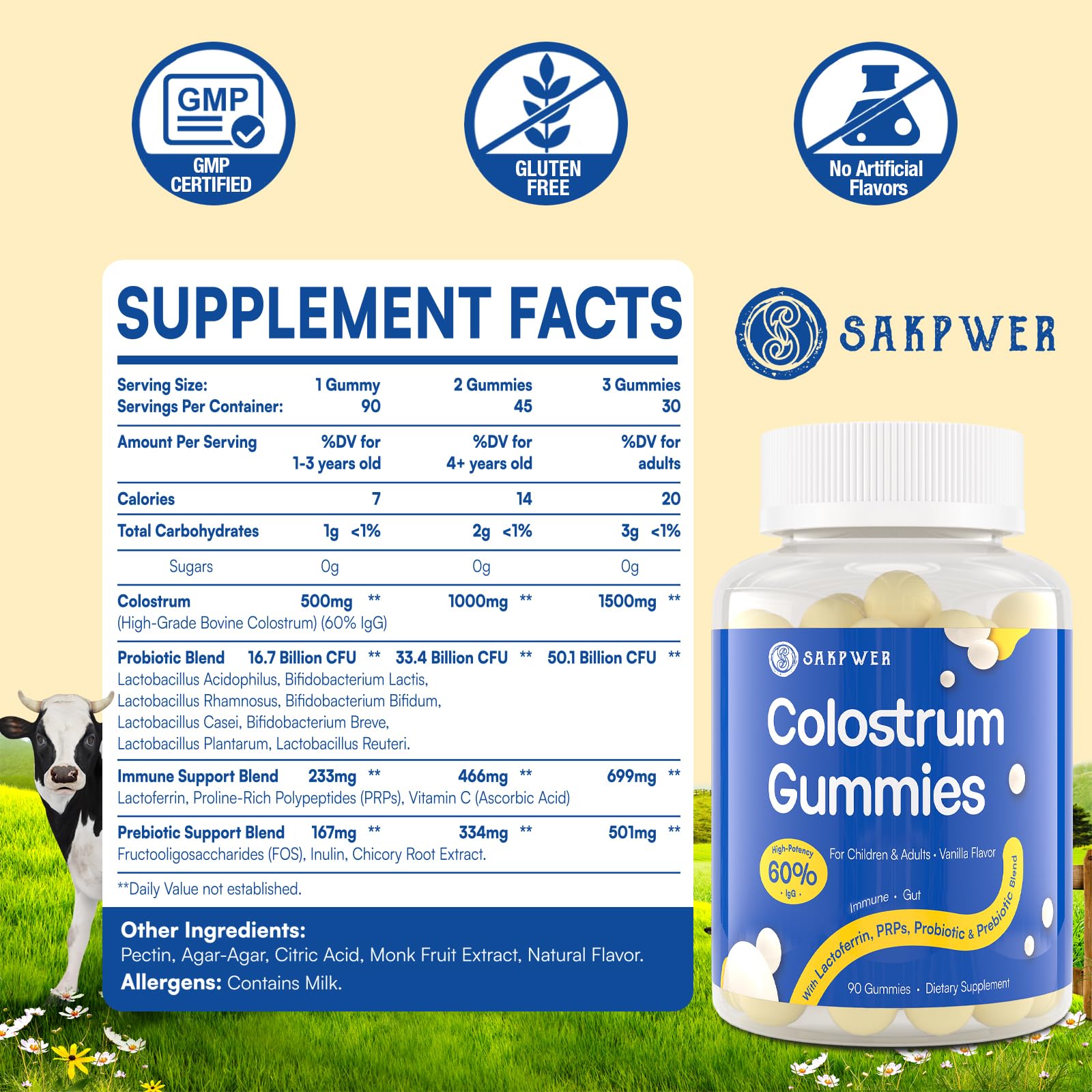 Blended vitamin gummies for adults
