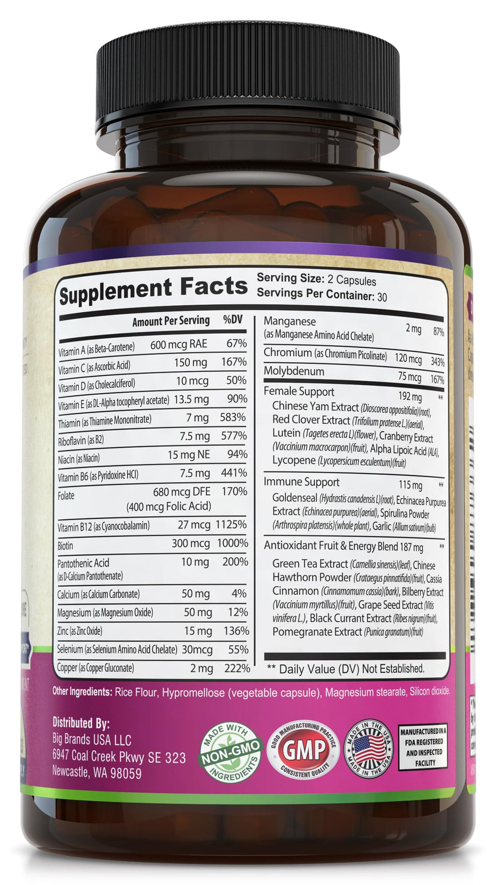 blended vitamin & mineral supplements for active lifestyle