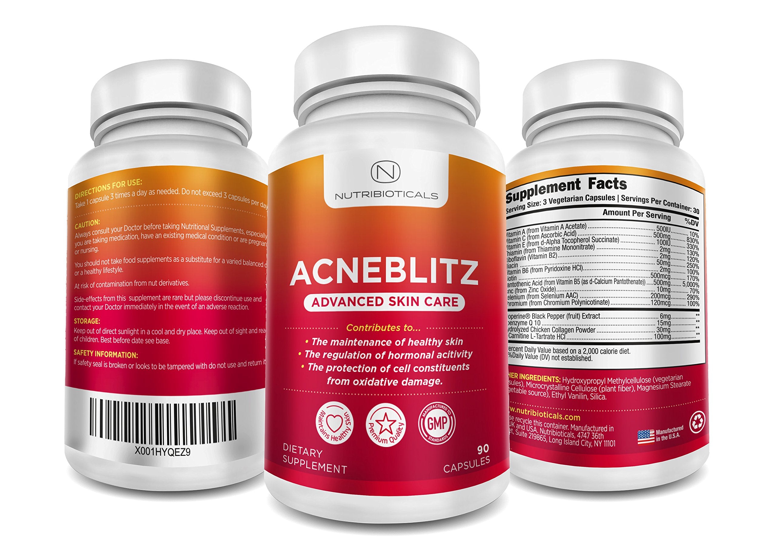 blended vitamin & mineral supplements for clear skin