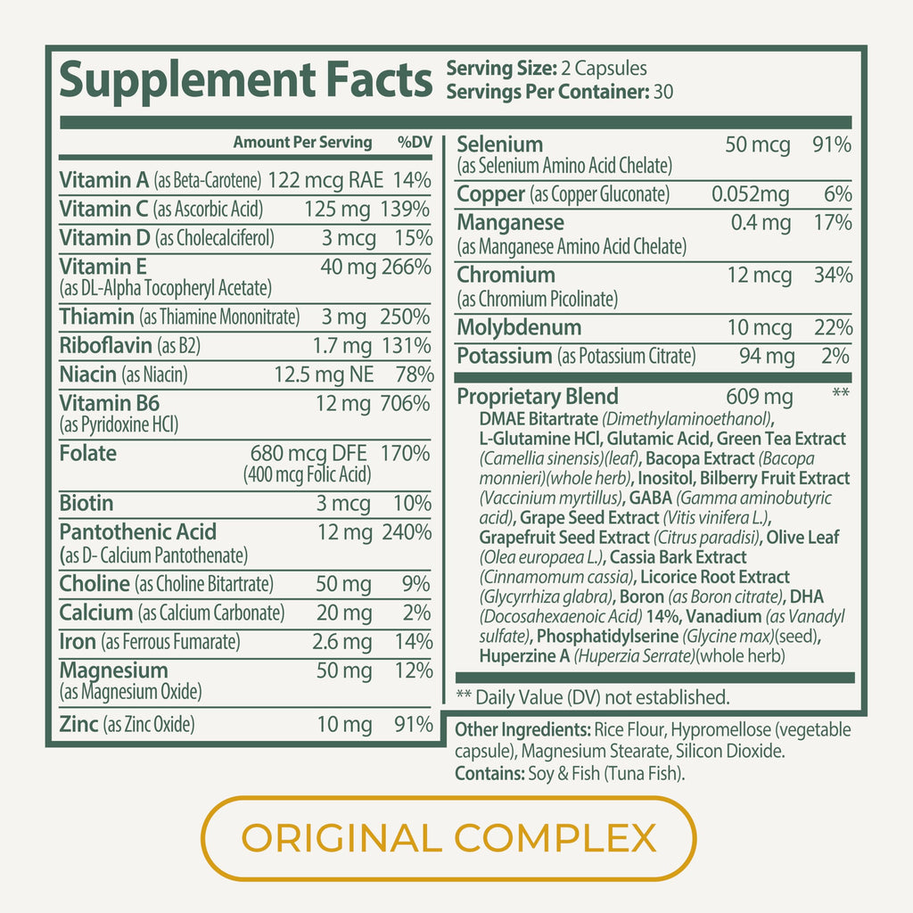 blended vitamin mineral supplements for focus