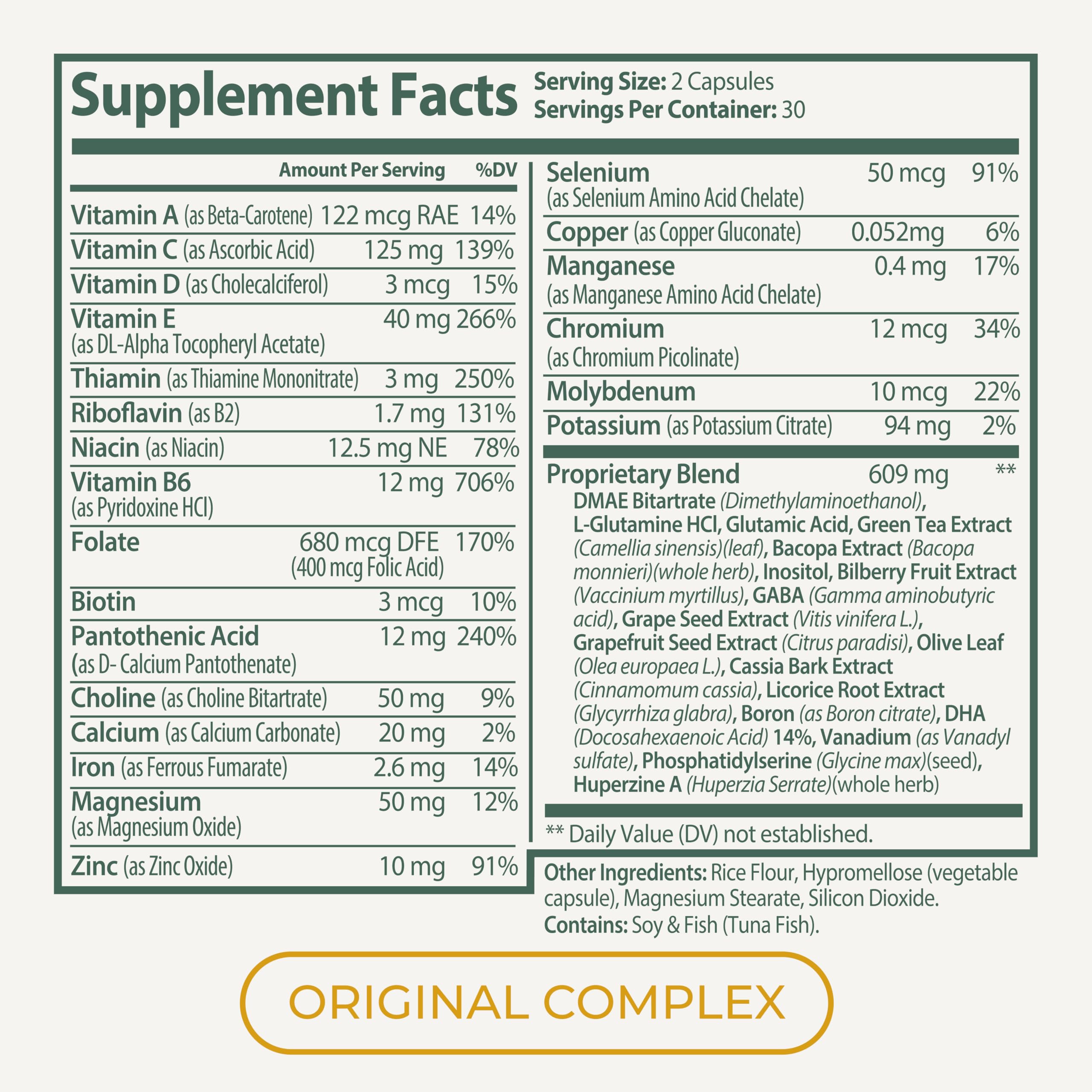 blended vitamin mineral supplements for focus
