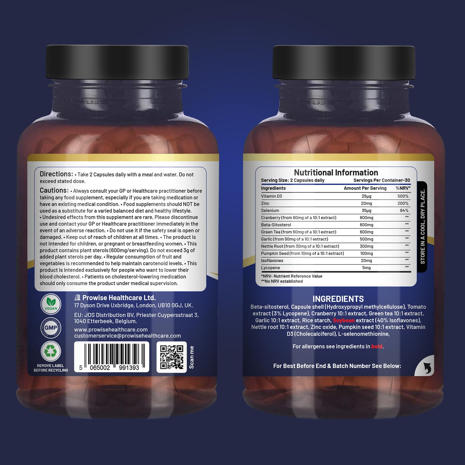 Blended vitamin & mineral supplements for men