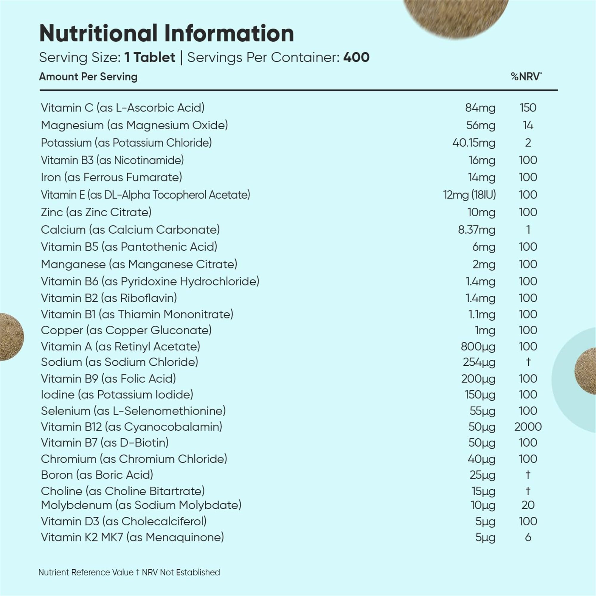 blended vitamin & mineral supplements for nutritional balance