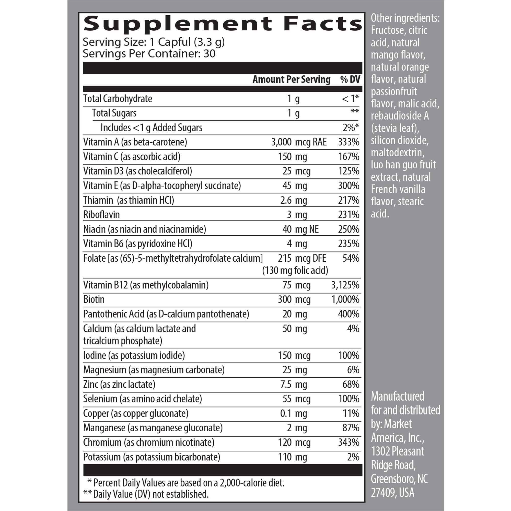blended vitamin & mineral supplements for overall well-being