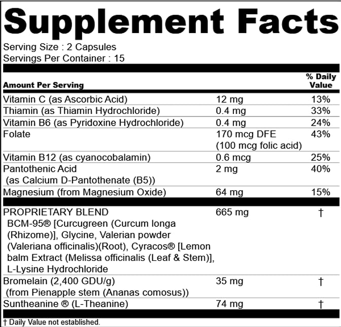 blended vitamin & mineral supplements for peace