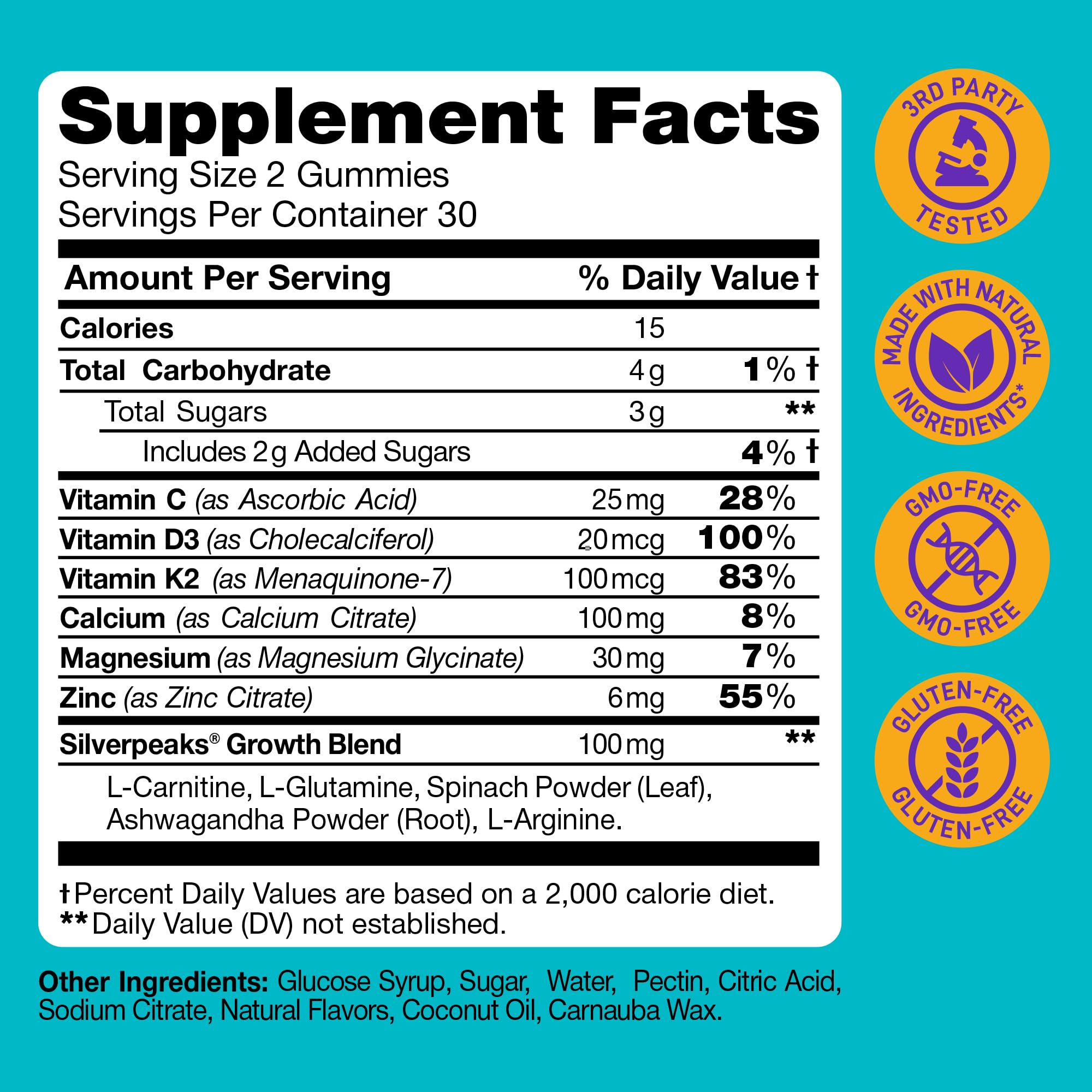 Blended vitamin & mineral supplements for teens
