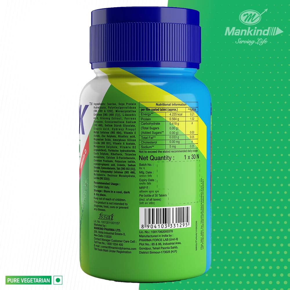 blended vitamin & mineral supplements for vitality