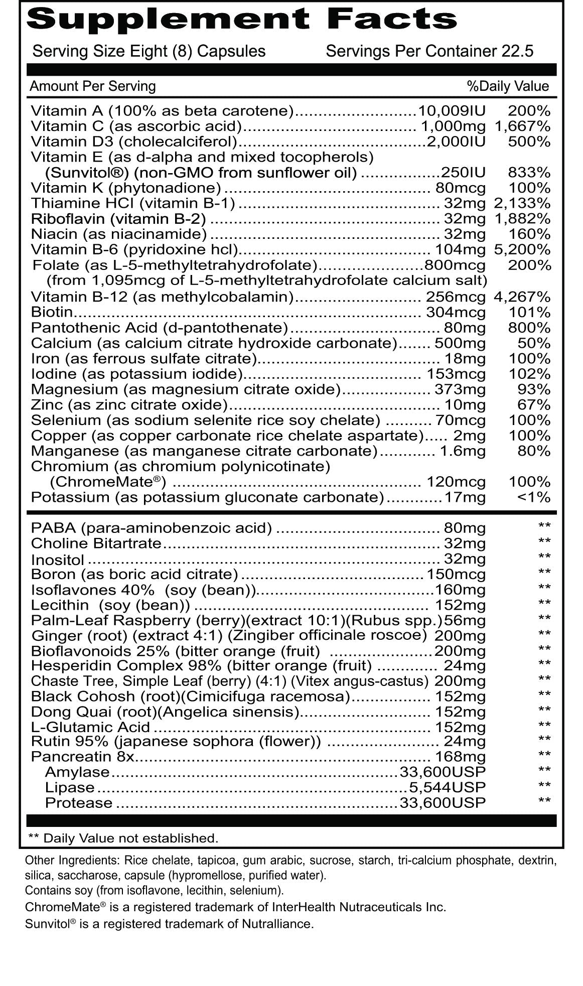 blended vitamin & mineral supplements for vitality