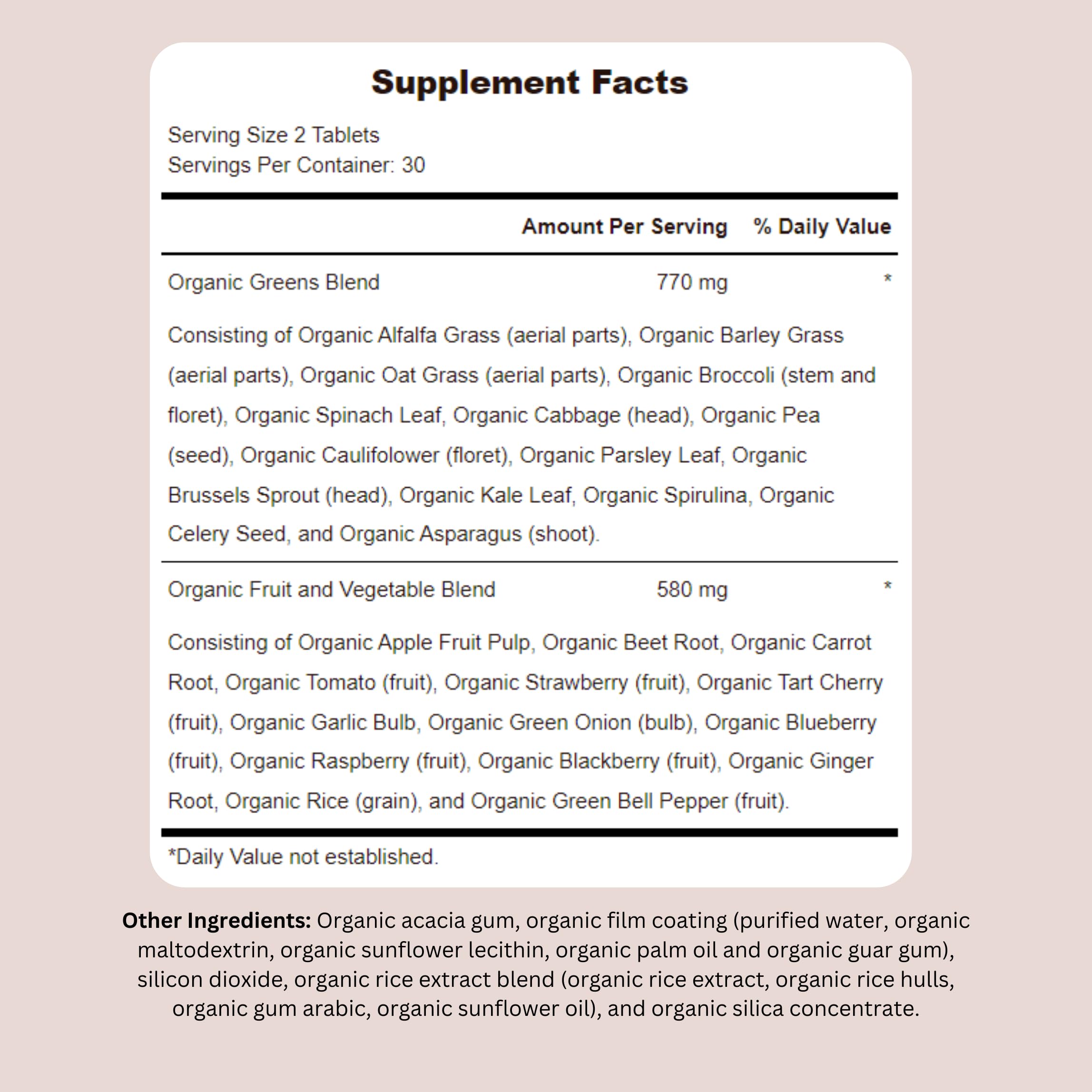 blended vitamin & mineral supplements for vitality