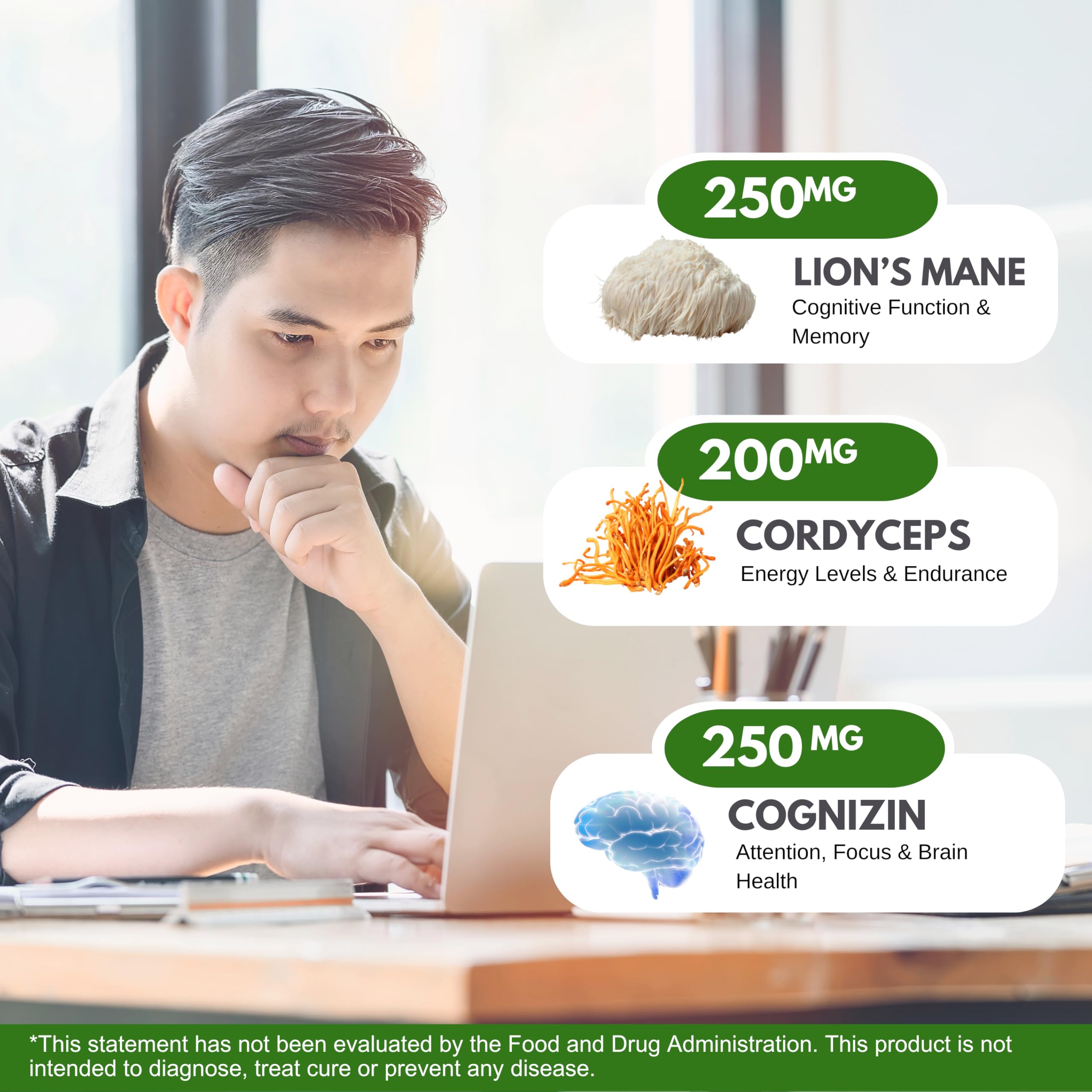 blended vitamin & mineral supplements with Lions Mane