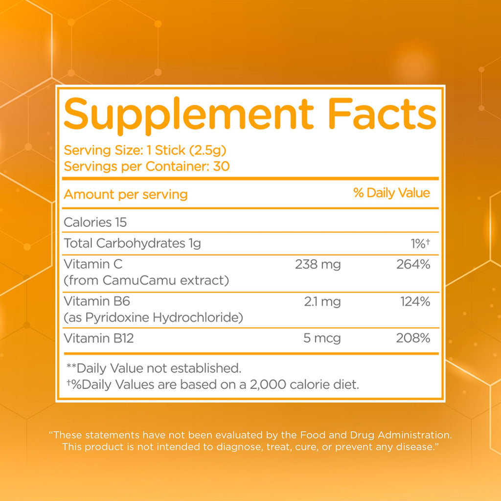Blended vitamin packs for mental clarity