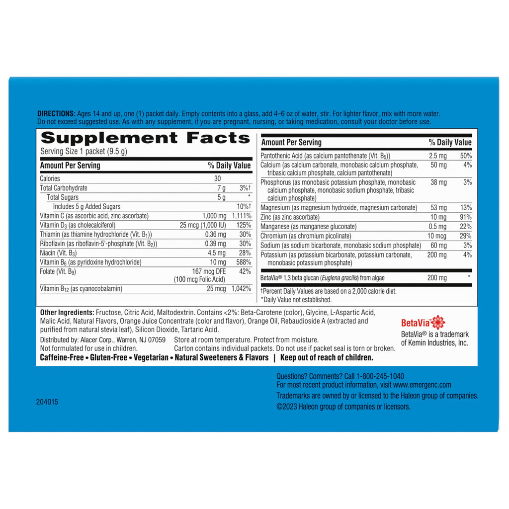 Blended vitamin powder for energy