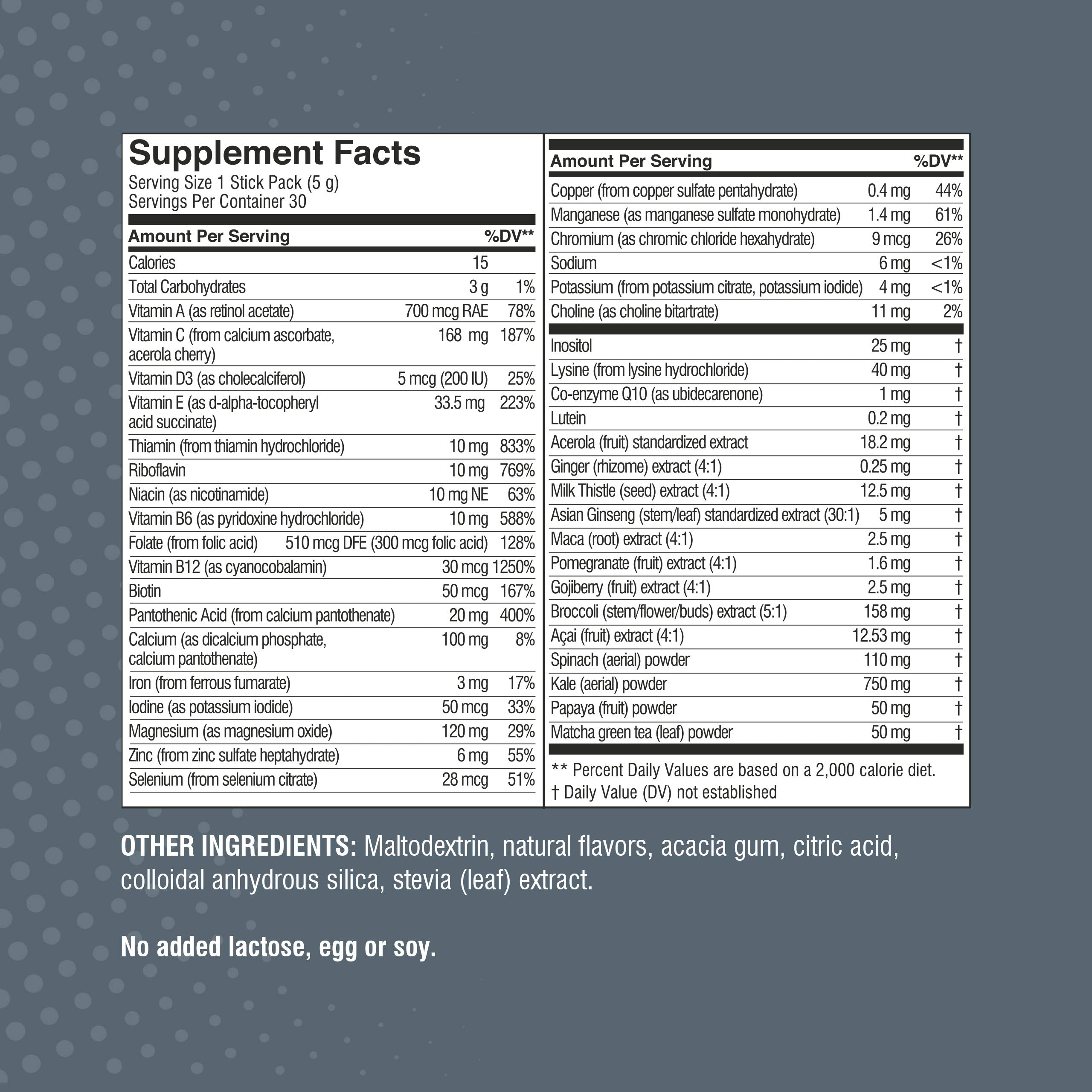Blended vitamin supplements for active living