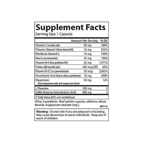 Blended vitamin supplements for anxiety support