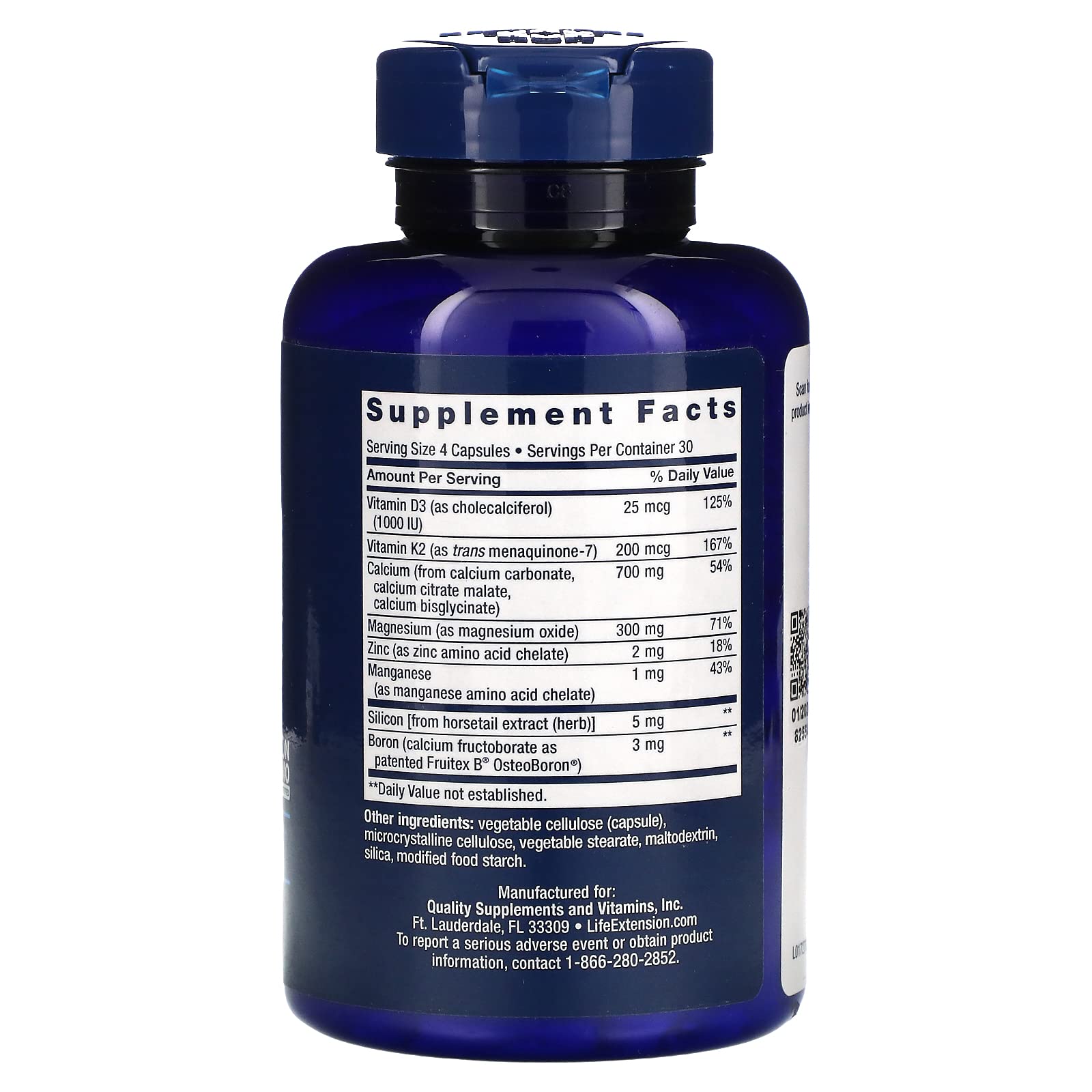Blended vitamin supplements for bones