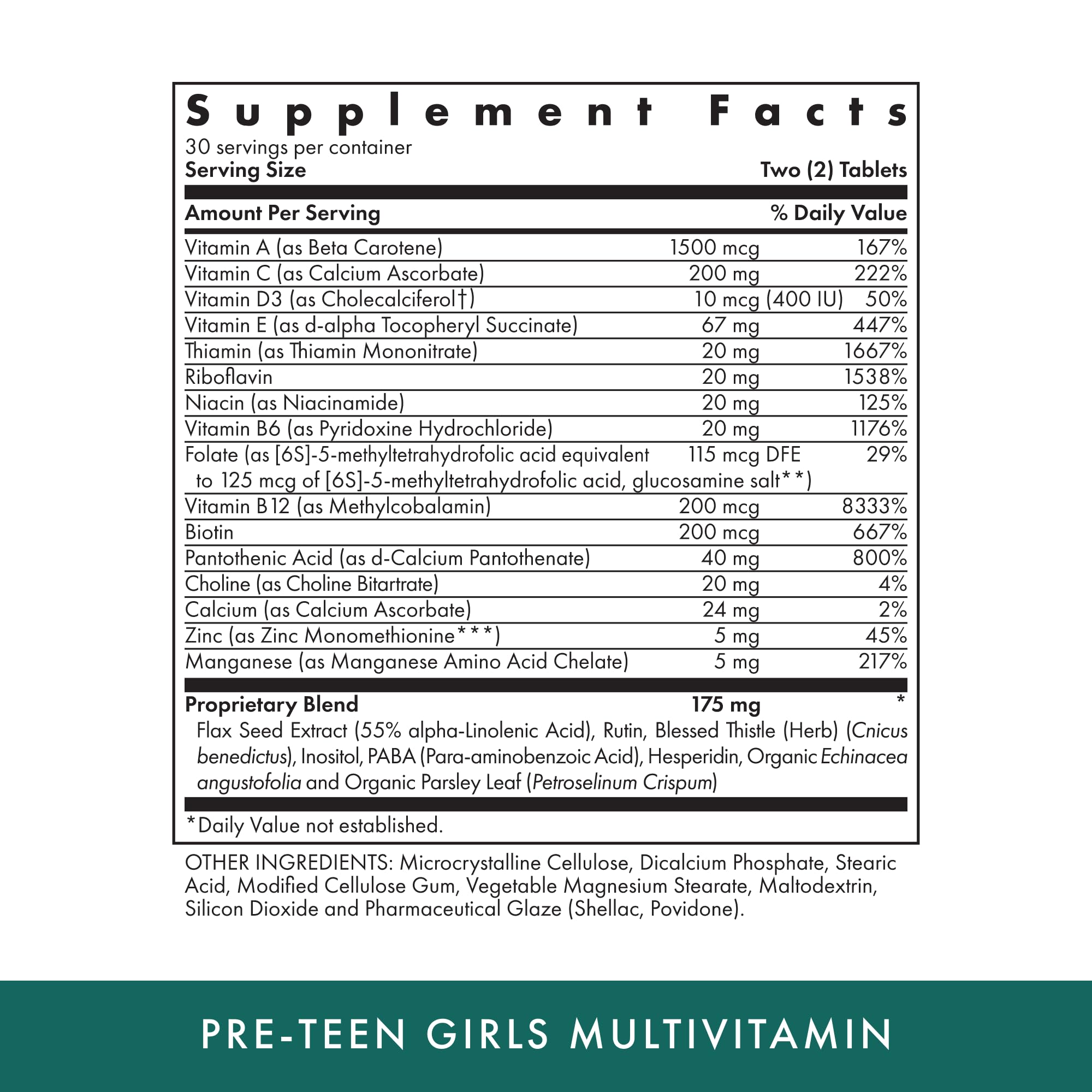 blended vitamin supplements for girls