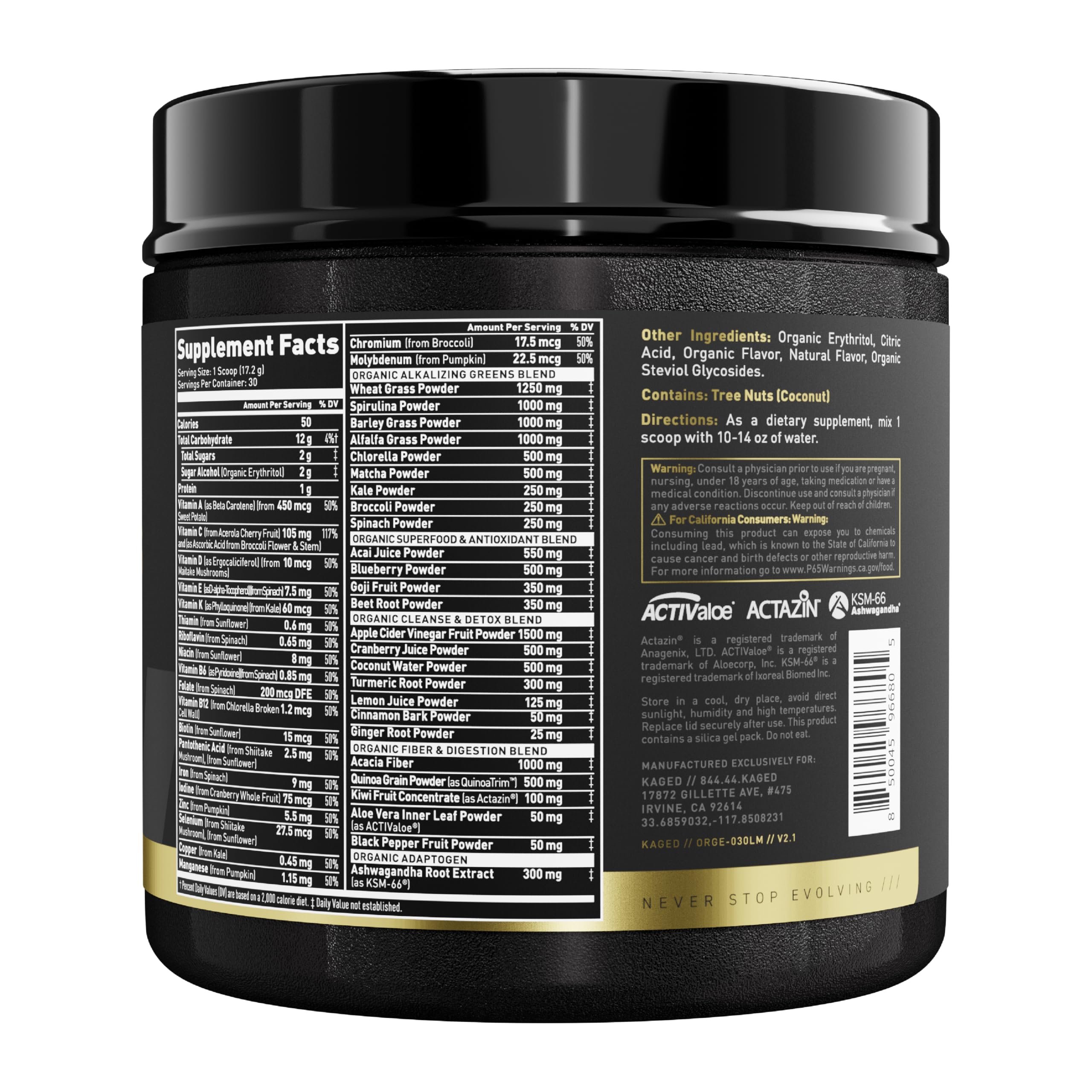 Blended vitamins for active living