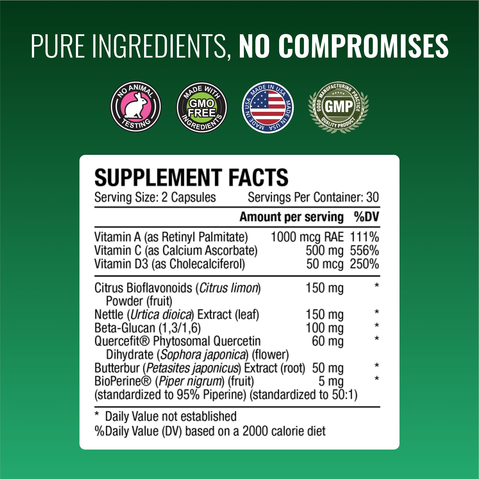 blended vitamins for allergy sufferers