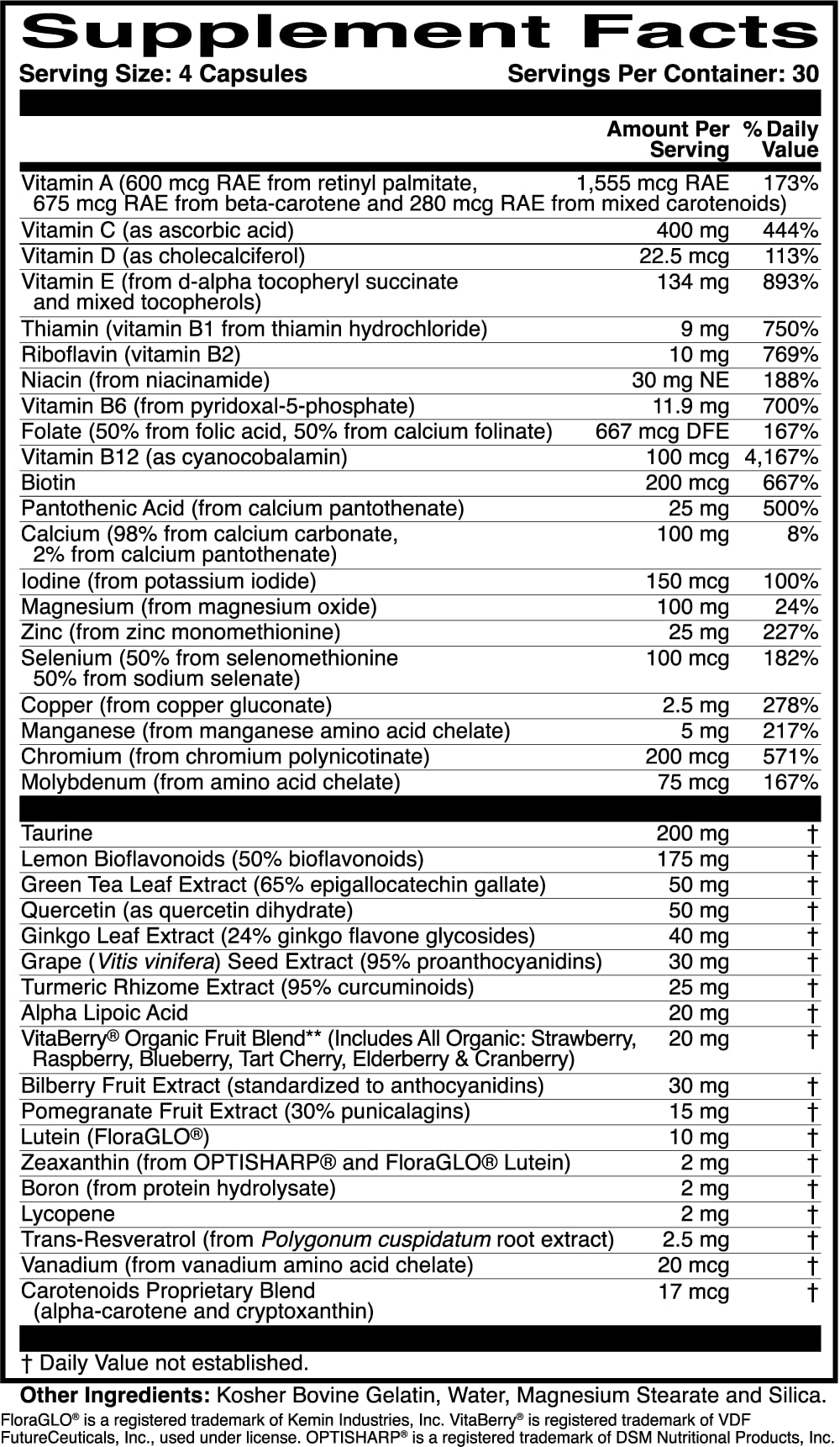 blended vitamins for comprehensive eye care