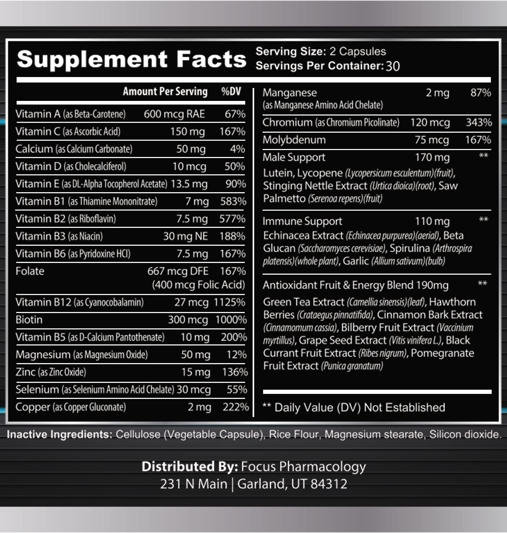 Blended vitamins for improved vitality