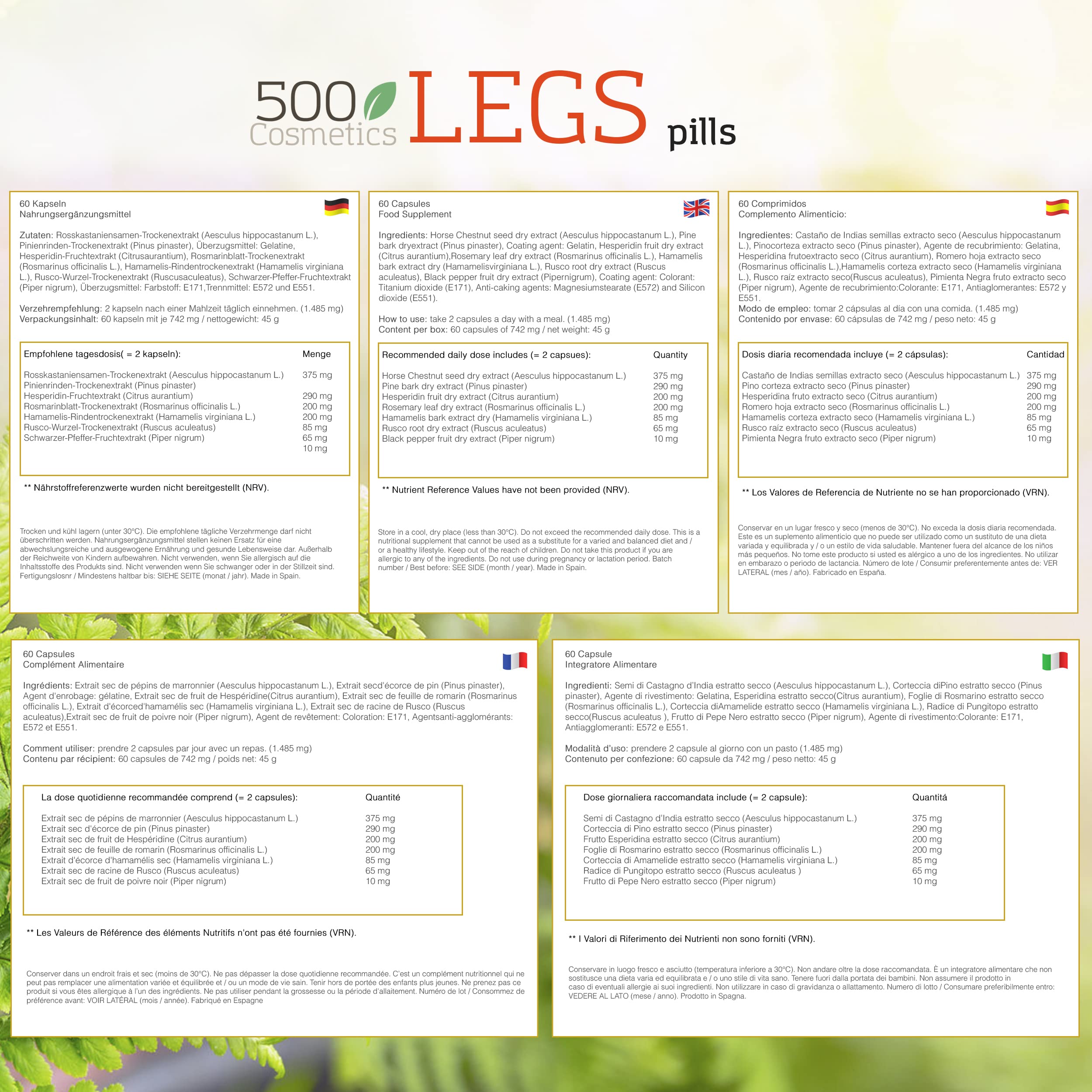 blended vitamins for leg vitality