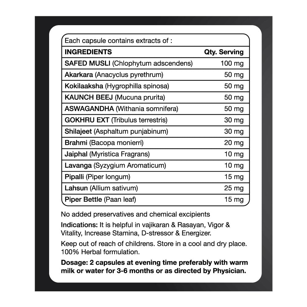Blended vitamins for mental clarity in men